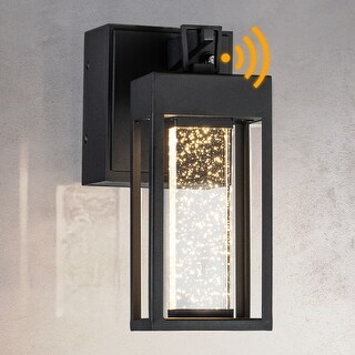 CraftHome Modern LED Outdoor Black Dusk to Dawn Sensor Wall Lantern ...