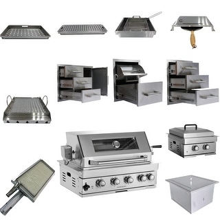 Outdoor double-layer grill, charcoal wood fired braising and smoking ...