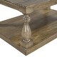 Rustic Floor Shelf Coffee Table with Storage, Rectangle Solid Pine Wood ...