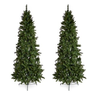 Home Heritage 9' Artificial Cascade Pine Christmas Tree w/ Color Lights ...