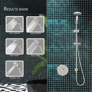 Wall-Mounted Square Shower System with Rough-in Valve - Bed Bath ...