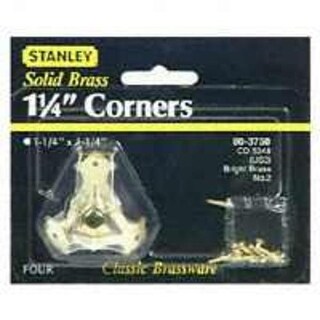 Stanley 80-3750 Bright Brass Corner, 1-1/4" - Bed Bath & Beyond - 20625522