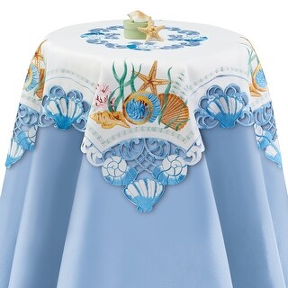 Embroidered Coastal Seashell and Starfish Table Linens - Bed Bath ...