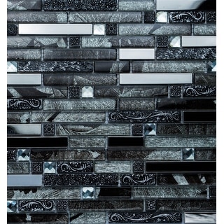 The Tile Life Victory Brick 1 x 3 Glass Linear Mosaic Wall Tile - Bed ...