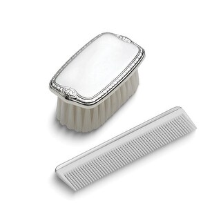 Curata Sterling Silver Gift Boxed Boys Comb and Brush Set - Bed Bath ...