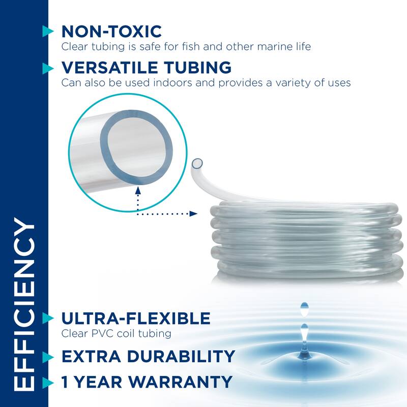 Alpine Corporation 100' PVC Tubing with " Inside Diameter for Ponds and ...