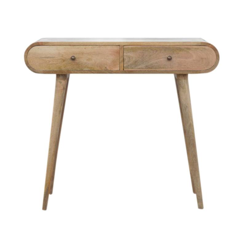 London Console Table 35 Inch Solid Oak Wood Design - Overstock - 42166585