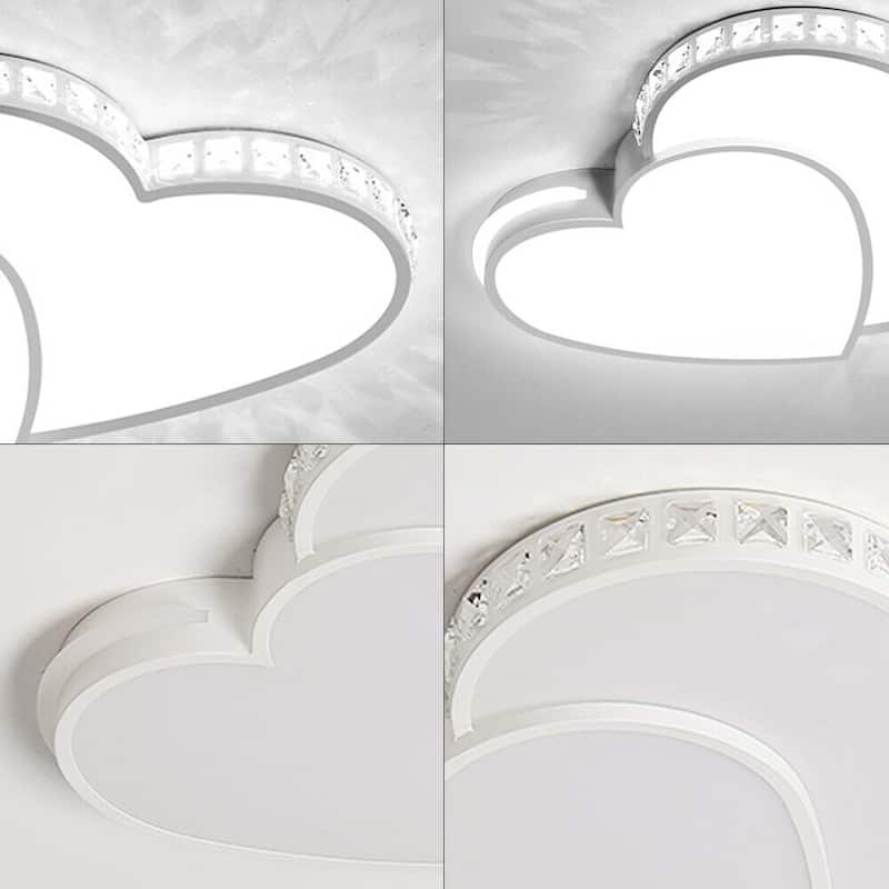 Crystal Heart-shaped LED Ceiling Light Flush Mount - 20.47*15.75*2.36 ...
