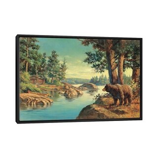 iCanvas "Black Bear" by Corbert Gauthier Framed - Bed Bath & Beyond ...