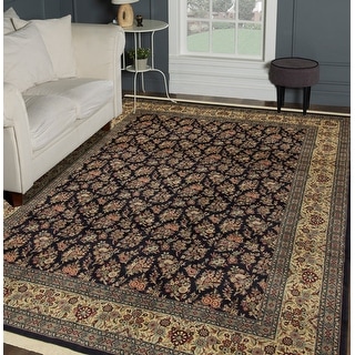 Noori Rug Pak-Persian Wali Barbara Navy/Beige Rug - 9'1 x 12'4 - Bed ...