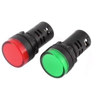 AC 220V Red Green Circuit LED Indicator Pilot Signal Light Lamp 2Pcs ...