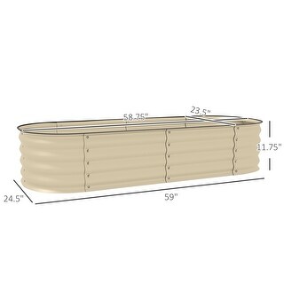 White Oval Planter Box Raised Garden Bed Kit Fence Vegetable Box - Bed ...