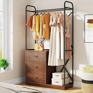 Industrial Clothes Rack, Heavy Duty Wood Garment Rack - Bed Bath ...