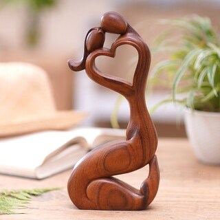 Novica Handmade Hold Me Wood Statuette - Bed Bath & Beyond - 36133914
