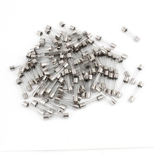 100 Pcs 6mm x 30mm Quick Blow Type Silver Tone Clear Glass Tube Fuses ...