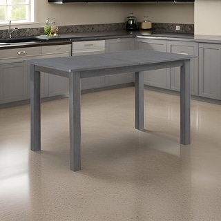 Lisle 48-60 Inch Extendable Dining Table, Rectangular Top, Gray Solid ...