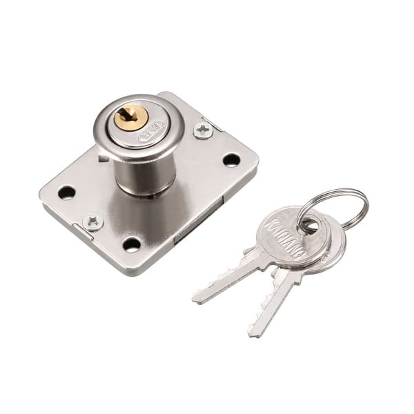 Gold Tone Safety Cabinet Drawer Deadbolt Lock w 2 Pcs Keys - Silver ...