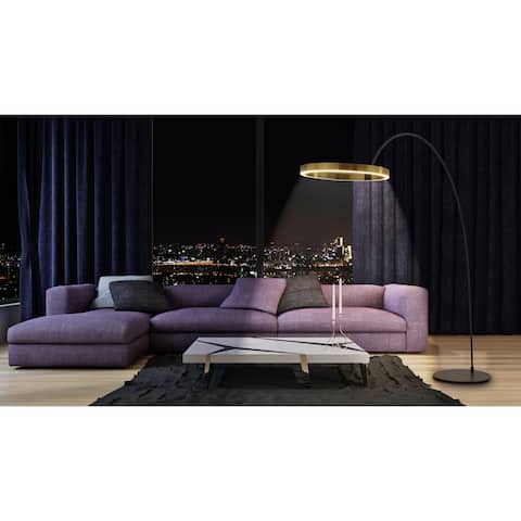 Ring Of Light Unique Geometric 60w 2-light LED Arched Floor Lamp - 82 ...