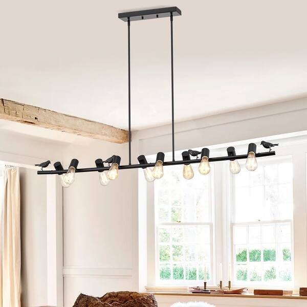 10 Light Modern Large Pendant Light for Kitchen Island Dining Room - On ...
