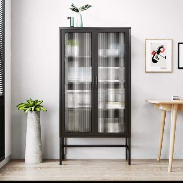 Double Glass Door Storage Cabinet - Bed Bath & Beyond - 37744418