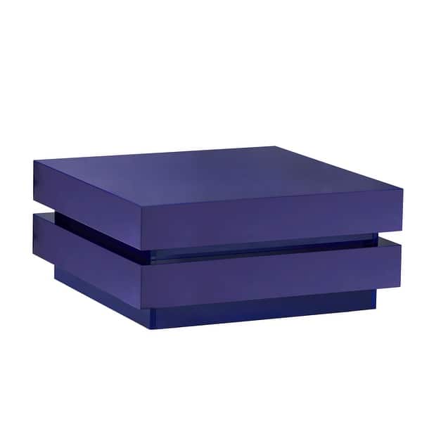 Artiva LA VILLINO II Modern Blue Coffee Table with Multi-Colors LED ...
