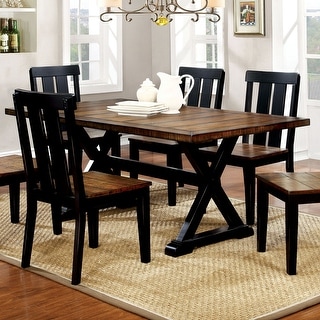 Furniture of America Hish Rustic White 72-inch Wood Dining Table with ...