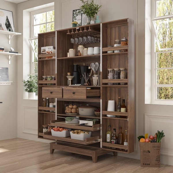 Modern White Bathroom Linen Cabinet with Single Door