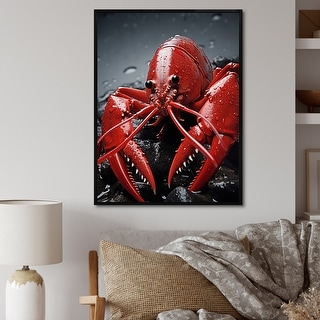Designart "Crayfish Elusive Crayfish" Crayfish Framed Wall Art Prints ...