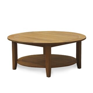 Cambridge Casual Leon Teak Patio Coffee Table with Shelf - Bed Bath ...