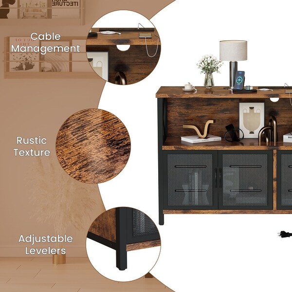 Dining Room Sideboard Buffet Cabinet with Power Outlet and USB Port Living Room Console Table for Kitchen Hallway N A On Sale Bed Bath Beyond 40578773