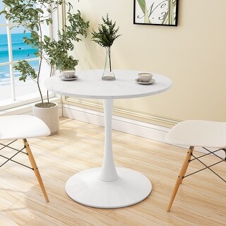 32 Inch Modern Tulip Round Dining Table with MDF Top - 32" x 30" (Dia x ...