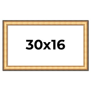 30x16 Frame Gold Plein Aire Solid Wood Picture Frame Width 2 Inches ...