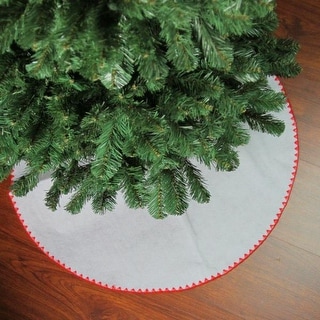 Velveteen Christmas Tree Skirt - 26" - White and Red - Bed Bath ...