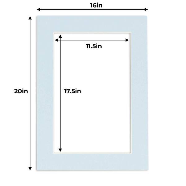 16x20 Mat for 12x18 Photo - Baby Blue Matboard for Frames Measuring 16 ...
