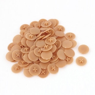 17mm Dia 4mm Thickness Round Shape Phillips Screw Cap Cover Tan 100pcs ...