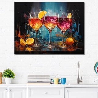 Designart "Cocktail Celebration I" Cocktails Wall Art - Bed Bath ...