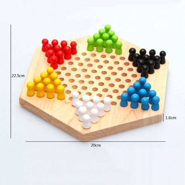 Wood Chinese Checkers Jumping Chess Board Game Children Kids ...