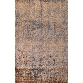 All-Over Abstract Indian Area Rug Hand-Knotted Wool Carpet - 9'9"x 13'1 ...