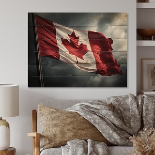 Designart "Canada Canadian Pride II" Canada Print on Natural Pine Wood ...