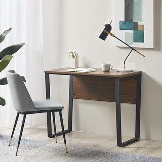 Brown Computer Desk with Metal legs - Bed Bath & Beyond - 38404315