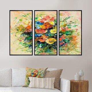 Designart "Vintage Fresh Flowers Bouquet Of Wildflowers" Traditional ...