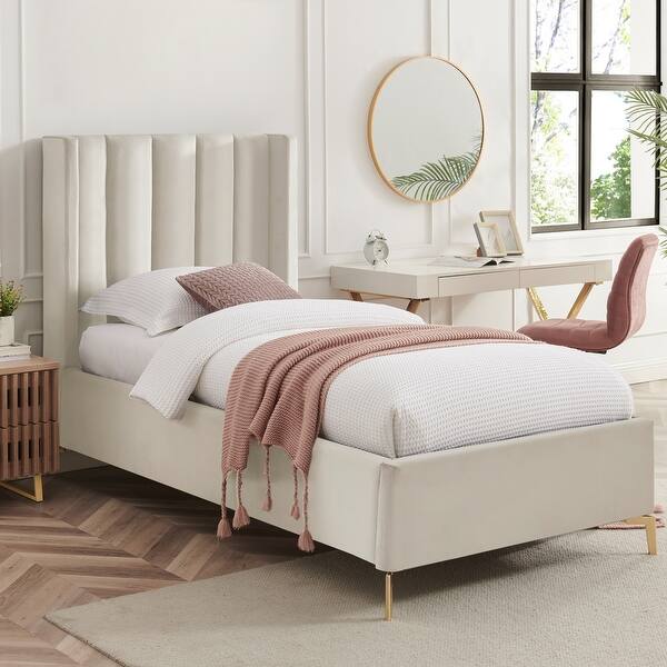 Renato Velvet Upholstered , Wingback Platform Bed - Bed Bath & Beyond ...