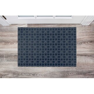CHECKED NAVY Doormat By Kavka Designs - Bed Bath & Beyond - 33356614