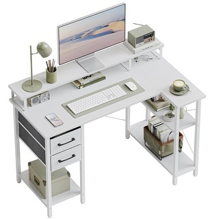 L Shaped Computer Desk with Monitor Stand - Bed Bath & Beyond - 42698405