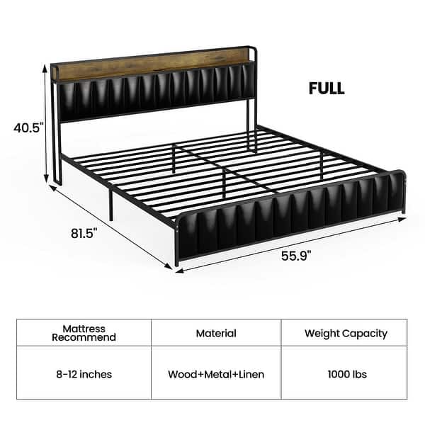 Bed Frame with Storage Headboard and Charging Station - Bed Bath ...