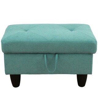 Rectangular Upholstered Ottoman With Storage And Liquid Rod - Bed Bath ...
