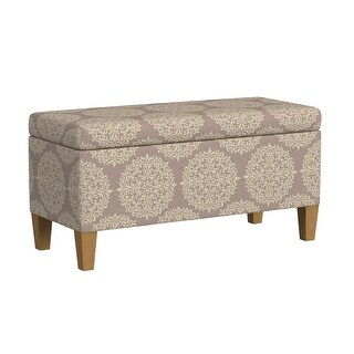 Ben Storage Bench Ottoman, Light Brown Medallion Design, 36 Inch - Bed ...