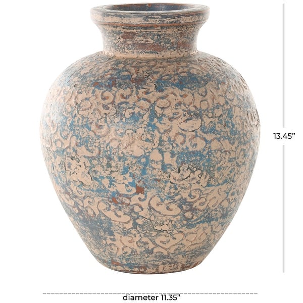 Beige Ceramic Handmade Antique Style Wide Rounded Scroll Decorative ...