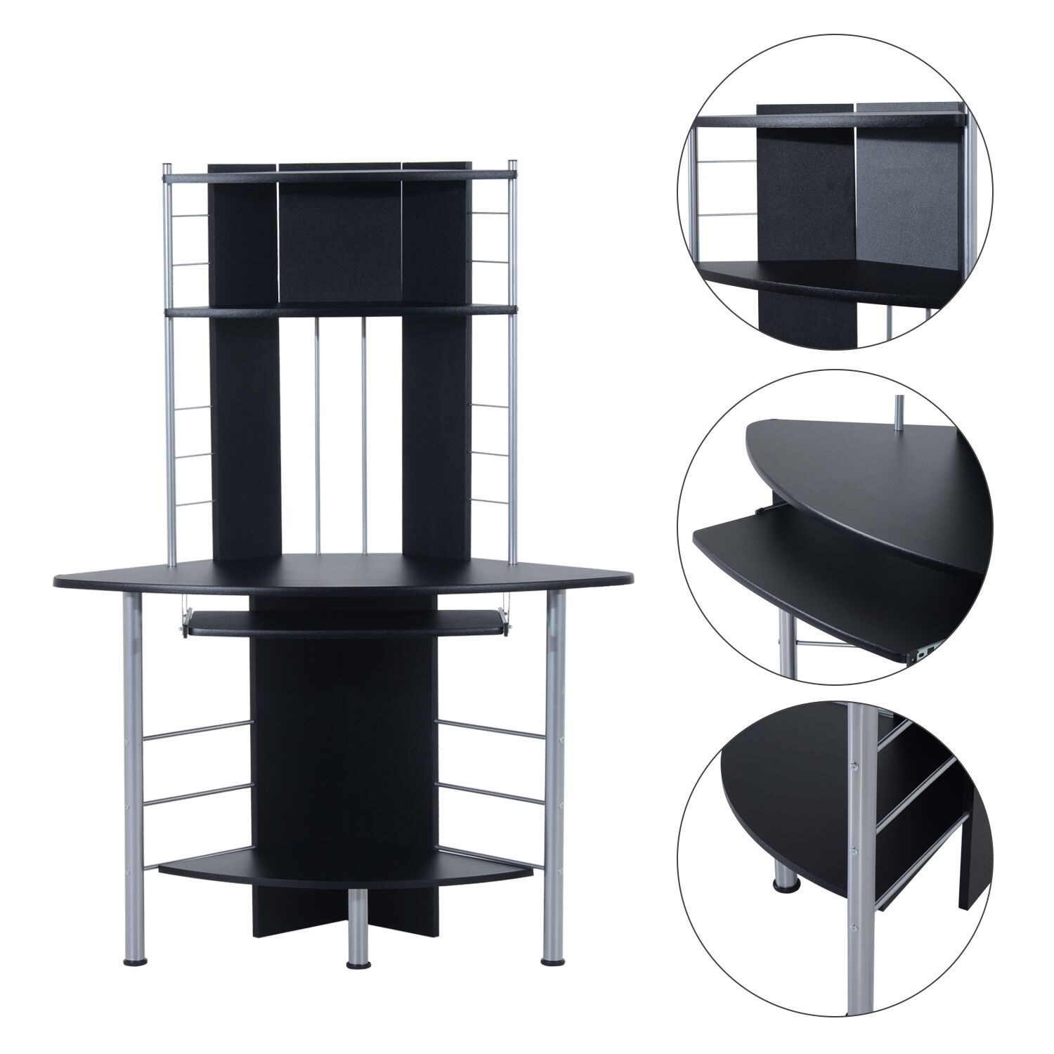 HOMCOM Arch Tower Computer Desk Compact Modern Home Office Writing ...