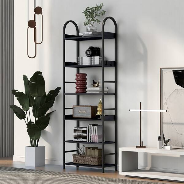 6-tier Shelves with Round Top Frame - Bed Bath & Beyond - 37822667